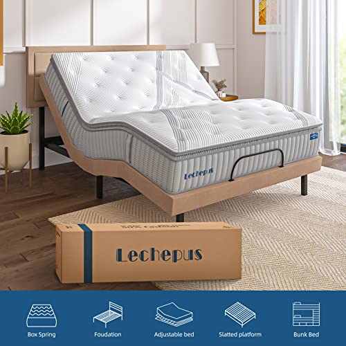 Lechepussleep Queen Mattresses,12 Inch Hybrid Mattress,Cooling Gel Memory Foam with Pocket Spring Mattress in Box for Pressure Relief and Balance Support, Medium Feel Mattress,CertiPUR-US Certified