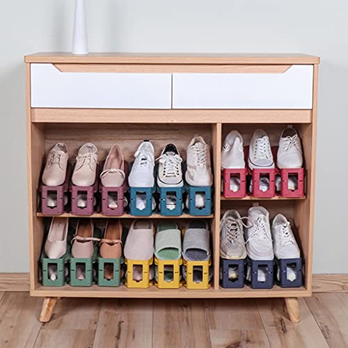 LUVADU ZCX Shoe Slots Organizer 2 PCS Space Saver Shoe Stacker Storage Adjustable Double Deck Rack,Shoe Hanger for Home Shoe Racks (Color : A)