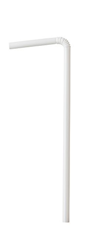 Crystalware Bulk Pack of 380 Flexible Plastic Drinking Straws - White, Individually Wrapped, Food-Safe BPA Free, 7.75 Inches Long (380 Straws)