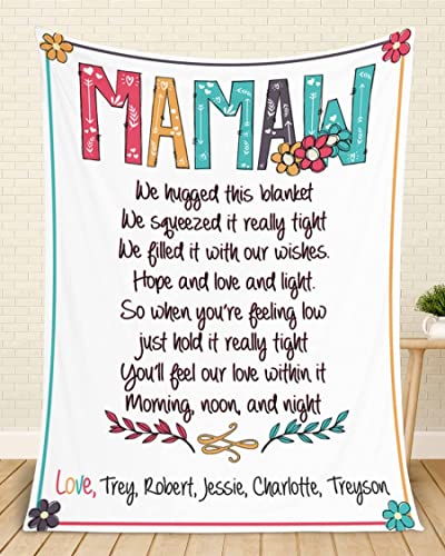 Personalized Mamaw Gifts Blanket, Customized Gifts for Mamaw, Throw Blanket Mamaw Birthday Gifts , Fleece Blanket, Mamaw Blanket Throw, Mamaw Gifts from Grandkids, Mamaw Gifts for Grandma.