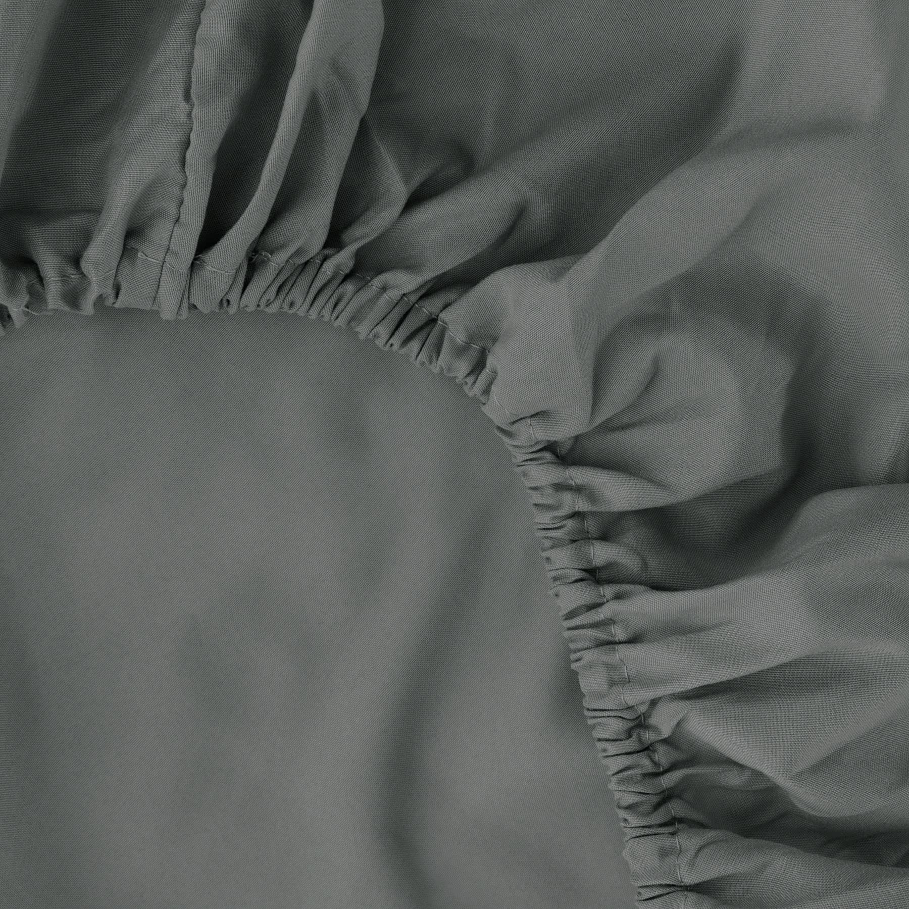 Ghooss Full Size Fitted Sheet Soft,Single Fitted Deep Pocket Sheet,Wrinkle,Fade and Stain Resistant,1 Pack,Dark Gray