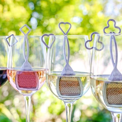 PureWine Silver & Gold Wand Technology Histamine and Sulfite Filter, Purifier Reduces Wine Allergies, Stir Stick Aerates Wine - Pack of 8