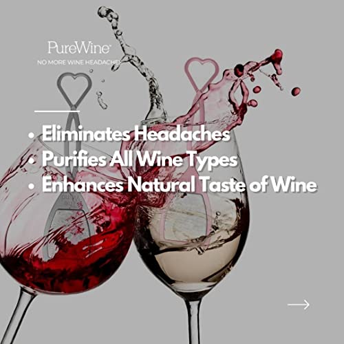 PureWine Silver & Gold Wand Technology Histamine and Sulfite Filter, Purifier Reduces Wine Allergies, Stir Stick Aerates Wine - Pack of 8