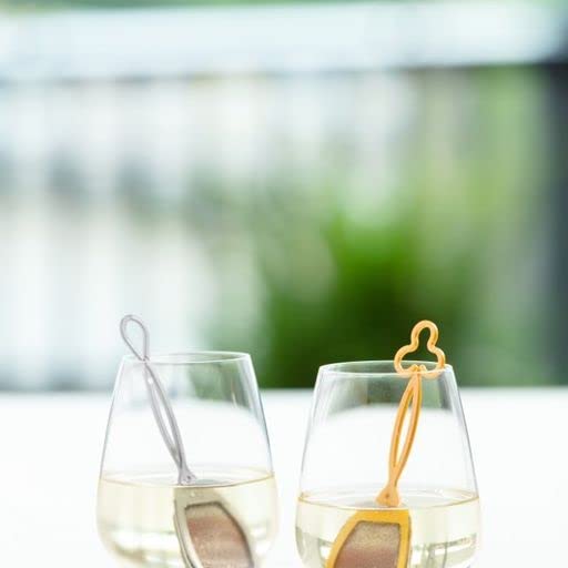 PureWine Silver & Gold Wand Technology Histamine and Sulfite Filter, Purifier Reduces Wine Allergies, Stir Stick Aerates Wine - Pack of 8