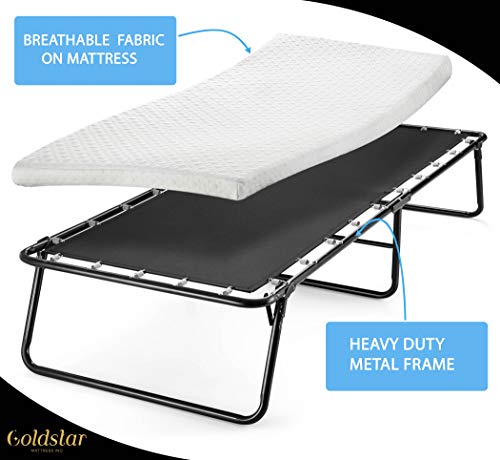 Guest Folding Bed Cot - with Memory Foam Mattress Compact, Portable & Lightweight Folding Bed Frame with Thick Memory Foam Mattress for Spare Bedroom & Office (31 inch)