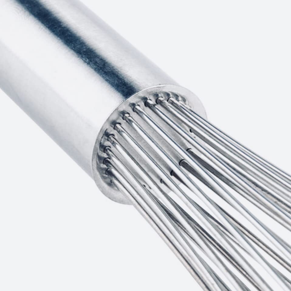 14" Stainless Steel Piano Whip / Whisk, Piano Wire Whip, Handheld Whisk for Blending, Whisking, Beating, Stirring and Mixing by Tezzorio