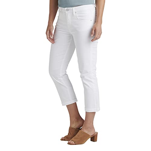 JAG Jeans Women's Cecilia Mid Rise Capri-Legacy, White, 14 Petite