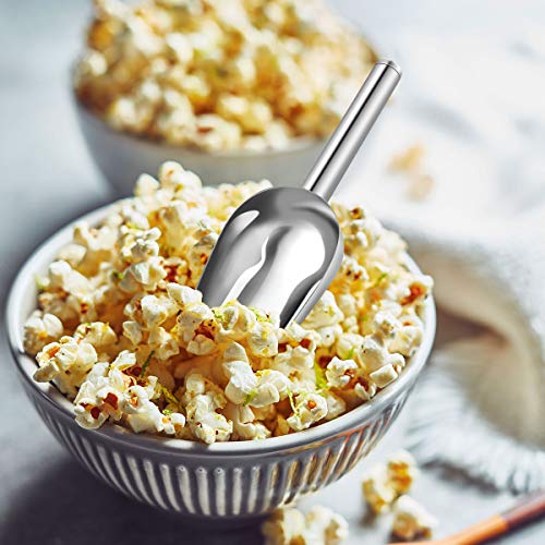 AIEVE Ice Scoop, 2 Pack Ice Scoop for Ice Maker, Metal Ice Scoop for Freezer Counter Top Ice Machine Maker Shovel Popcorn Scoop Kitchen Ice Scooper Ice Bucket Scoop for Kitchen Bar Wedding Party