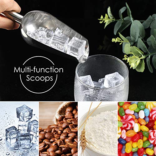 AIEVE Ice Scoop, 2 Pack Ice Scoop for Ice Maker, Metal Ice Scoop for Freezer Counter Top Ice Machine Maker Shovel Popcorn Scoop Kitchen Ice Scooper Ice Bucket Scoop for Kitchen Bar Wedding Party