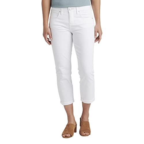 JAG Jeans Women's Cecilia Mid Rise Capri-Legacy, White, 14 Petite