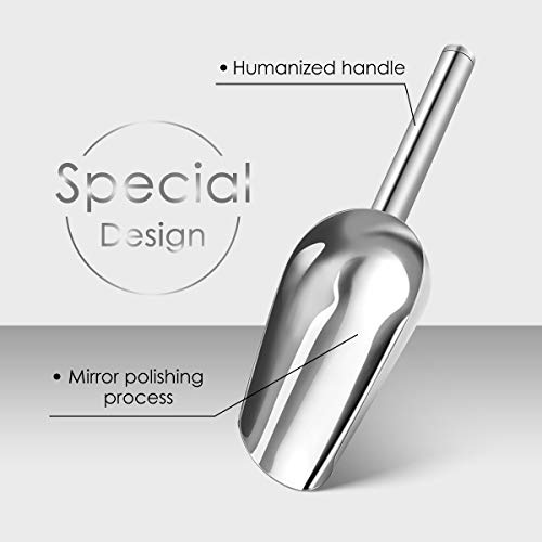 AIEVE Ice Scoop, 2 Pack Ice Scoop for Ice Maker, Metal Ice Scoop for Freezer Counter Top Ice Machine Maker Shovel Popcorn Scoop Kitchen Ice Scooper Ice Bucket Scoop for Kitchen Bar Wedding Party