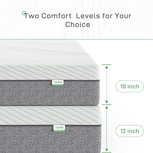 Novilla King Size Mattress, 12-Inch Gel Memory Foam Mattress for Good Sleep, Pressure Relieving, Matrress-in-a-Box, CertiPUR-US Certified, Medium Plush