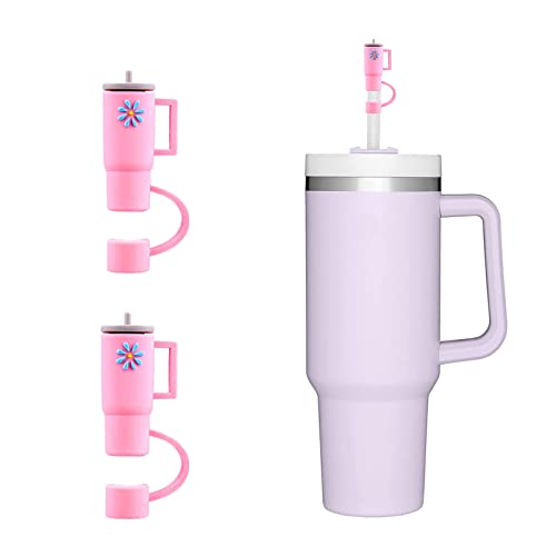 10mm Straw Cover, 2pcs Straw Covers Cap for Stanley Cup 40 oz Food Grade Silicone Cute Large Straw Topper Straw Tips Cover Protector Plugs for Stanley Tumblers Cup for Stanley Cup Accessories