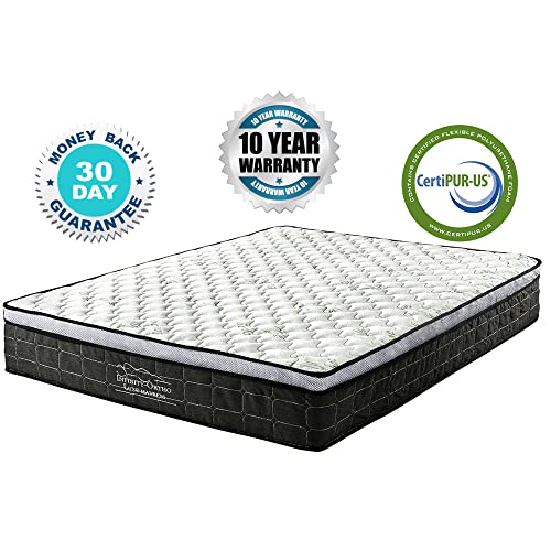 Swiss Ortho Sleep, 12" Inch Memory Foam and Innerspring Hybrid Medium-Firm Plush Mattress/Bed-in-a-Box/Pressure Relieving Bliss, Full, White