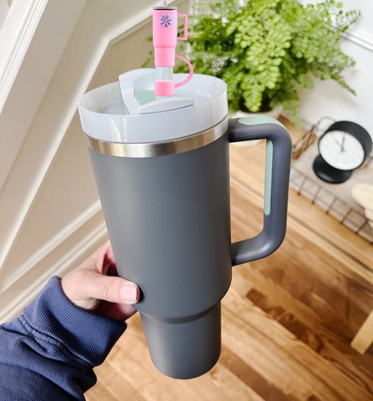 10mm Straw Cover, 2pcs Straw Covers Cap for Stanley Cup 40 oz Food Grade Silicone Cute Large Straw Topper Straw Tips Cover Protector Plugs for Stanley Tumblers Cup for Stanley Cup AccessoriesÂ