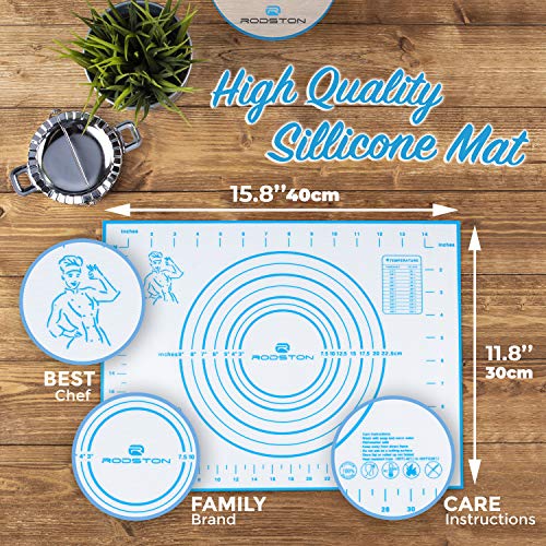 Dumpling Maker Press Set of 3 Molds β BONUS Pastry Mat, Empanada Press for Cooking Pierogi Ravioli Turnover Wrappers, Stainless Steel Dumpling Mould - Pack of 3 Sizes with Silicone Dough Mat
