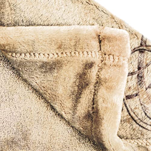 WARNER BROS Harry Potter Marauders Map Throw Blanket - Measures 50 x 70 inches - Fade Resistant Super Soft Fleece Bedding (Official Harry Potter Product)