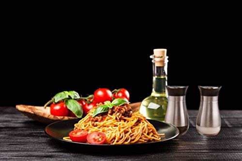 Salt and Pepper Shakers, Stainless Steel and Glass Bottle, Set of 2