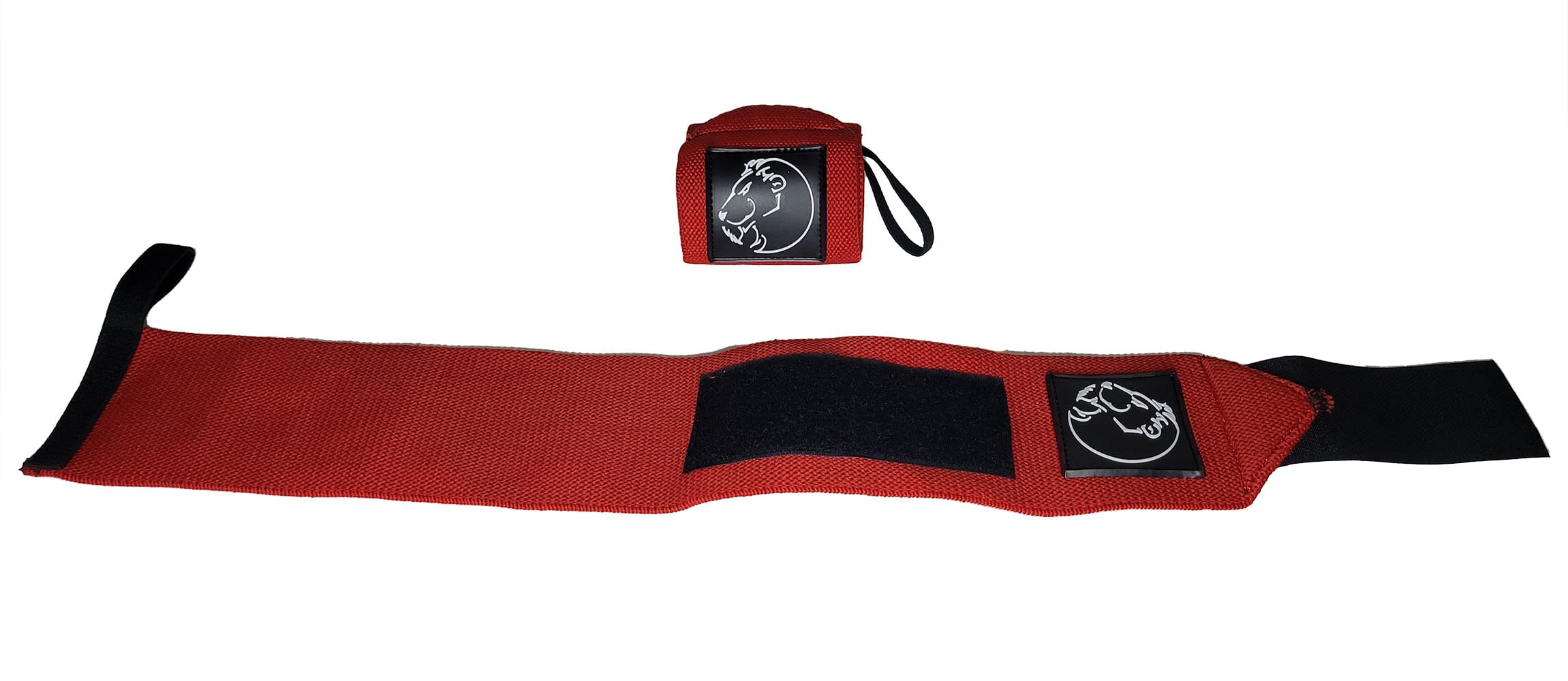 Basic Muscle Gains Premium Wrist Wraps (Heavy Duty) for Weightlifting, BMG Premium 18” Wrist Wraps (pair) with Thumb Loop, Sturdy and Comfortable (18", Red)