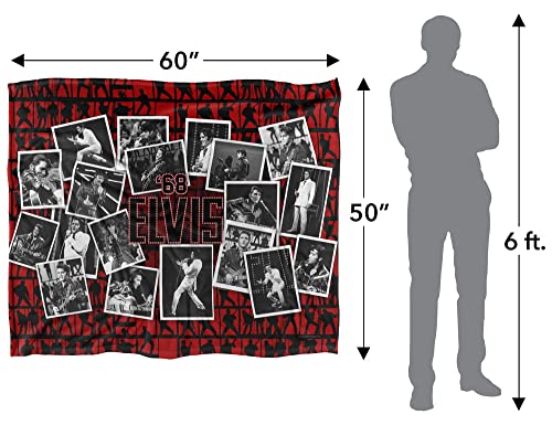 Elvis Presley Blanket, 50"x60", Comeback to 68 Silky Touch Sherpa Back Super Soft Throw Blanket
