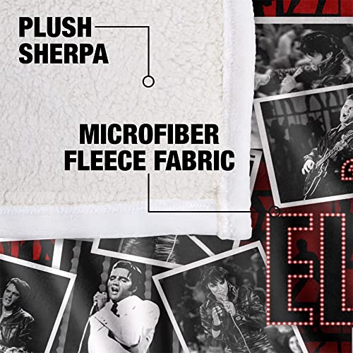 Elvis Presley Blanket, 50"x60", Comeback to 68 Silky Touch Sherpa Back Super Soft Throw Blanket