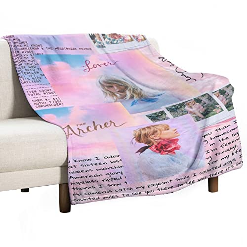 Love Pop Singers Music Album Cover Throw Blanket Warm Blanket in Winter Fleece Bedding Birthday Christmas Travel Gift King Size Blankets for Bed Best Gifts for Fans Bedroom 40"x50"