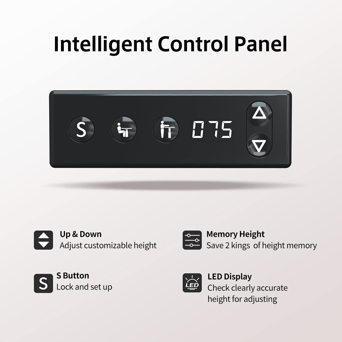 JOY worker Electric Height Adjustable Standing Desk, Grey Whole Piece 48 x 24 Inches Sit Stand Up Desk with Memory Controller, Quick Assembly Standing Workstation for Home Office