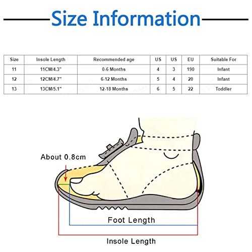 Lykmera Spring Autumn Children Baby Toddler Shoes Girls Round Toe Lightweight Comfortable Solid Hook Loop Walking Shoes (Pink, 0-6 Months)