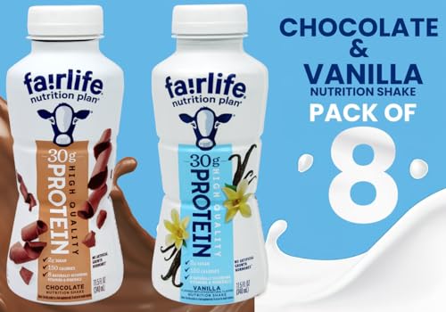 Niro Assortment | Fairlife Protein Shakes, Pack Of 8 - Chocolate Fairlife Shake And Fairlife Vanilla Protein Shake Variety, 11.5 Oz Each - Premium Fairlife Protein Shake With Beverage Sleeve