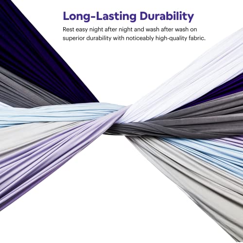 Purple SoftStretch Pillowcase Set, Standard Size, Bamboo Blend, Moisture-Wicking, Silky Smooth, Stormy Grey, Dark Grey, Fits Purple Pillows & More