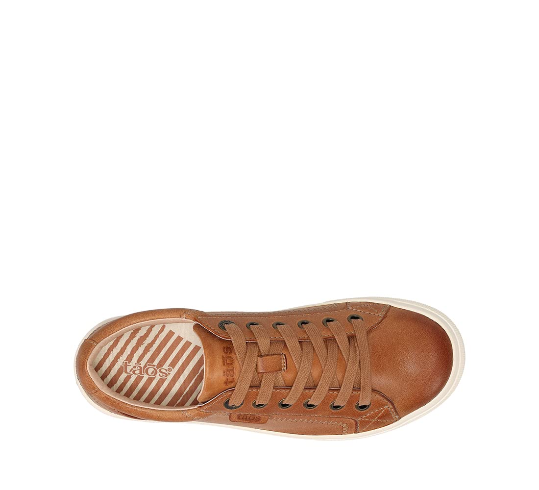 Taos Plim Soul Lux Women's Sneaker - Soft Premium Leather Lace Up Sneakers with All Day Walking Comfort and Support Caramel 7 (M) US