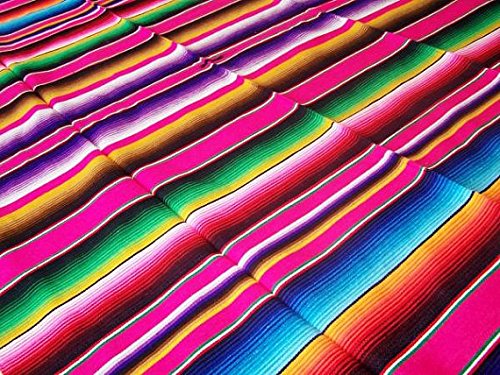 Party Sarape Mexican Serape Saltillo Blanket (X-large, Pink) Heavy Authentic Throw 58" X 78" Top Quality000203