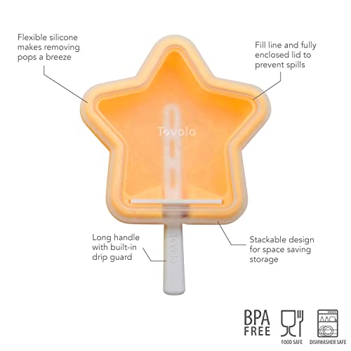 Tovolo Stackable Star Pop Molds Set of Four for Making Mess-Free Frozen Treats