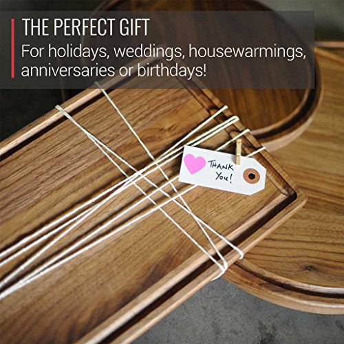 Made in USA Walnut Wood Cutting Board by Virginia Boys Kitchens - Butcher Block made from Sustainable Hardwood (17x11)