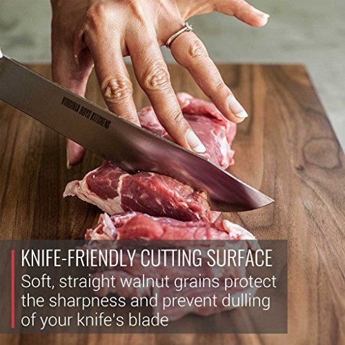 Made in USA Walnut Wood Cutting Board by Virginia Boys Kitchens - Butcher Block made from Sustainable Hardwood (17x11)