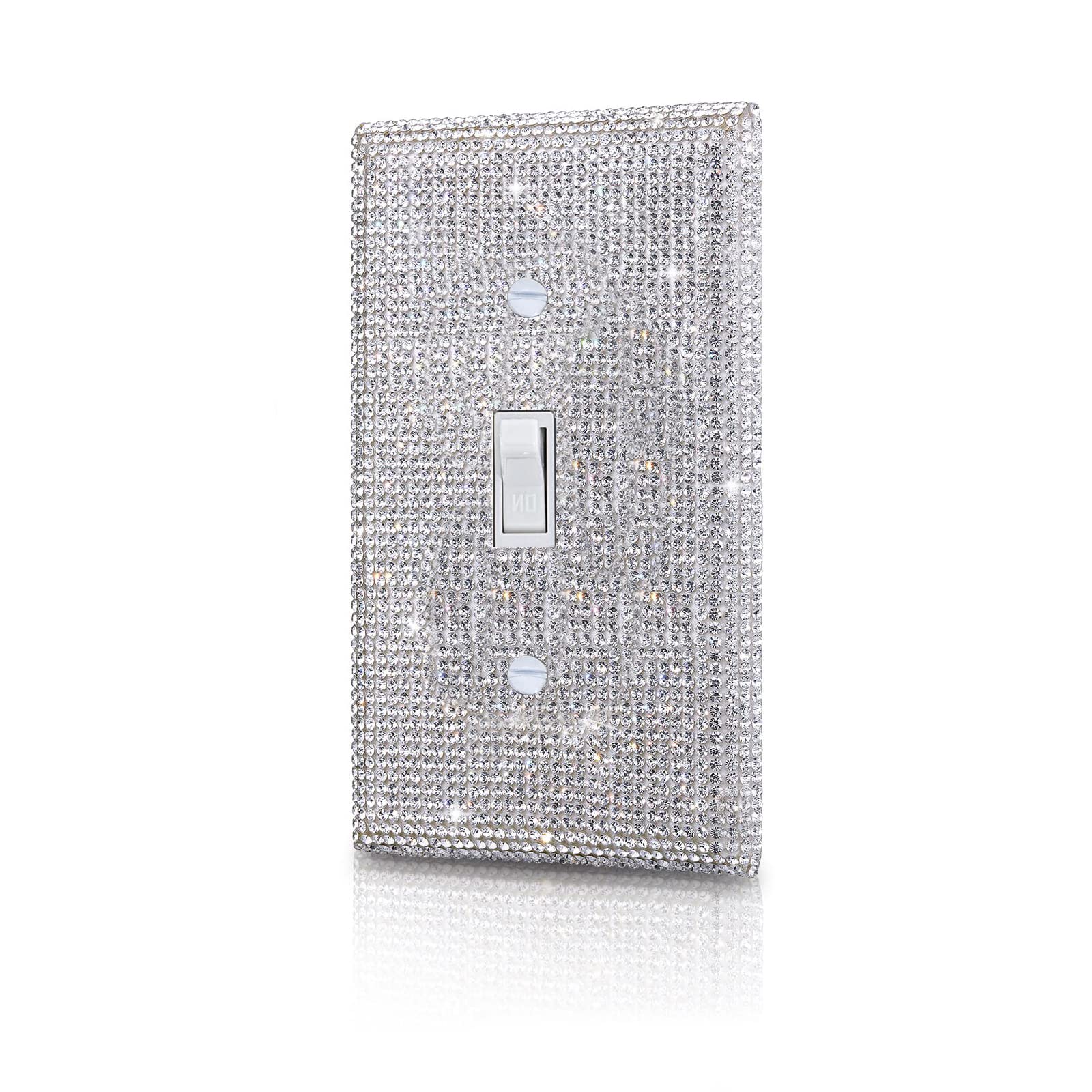 Shiny Silver Rhinestones Wall Plates Light Switch Decorative Cover Plate Single Toggle Rhinestones Outlet Covers Wall Plate