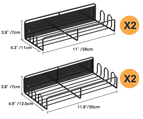 oponar 4 Pack Magnetic Spice Rack for Refrigerator: Large Capacity, Metal&Black