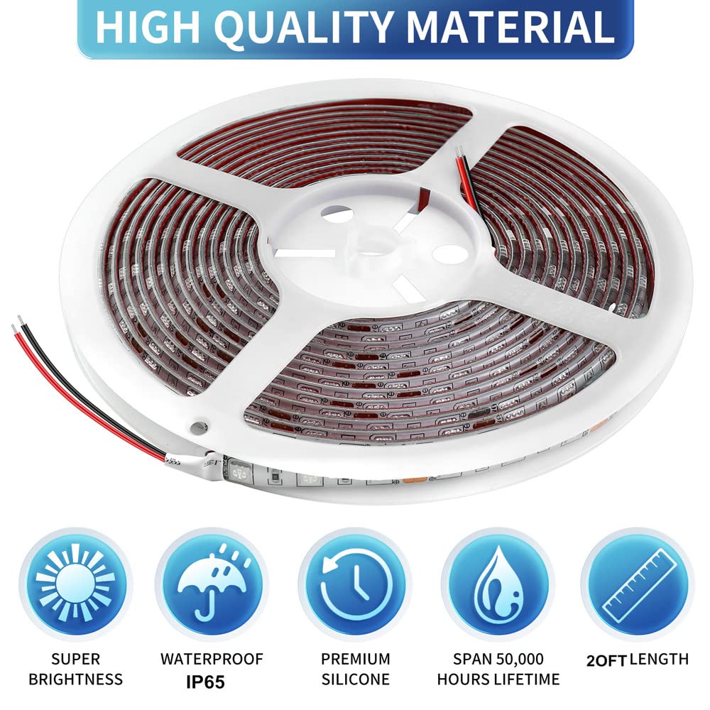 HOKIION Pontoon Led Boat Lights, 12V 20FT Marine Led Strip Lights, Waterproof Boat Interior Light, Under Gunnel Lights, Boat Deck Light, Night Fishing Lights with Extension Cable for Boat (White)