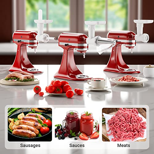 Gvode Slicer Shredder Attachment & Fruit and Vegetable Attachment Strainer Set with Meat Grinder