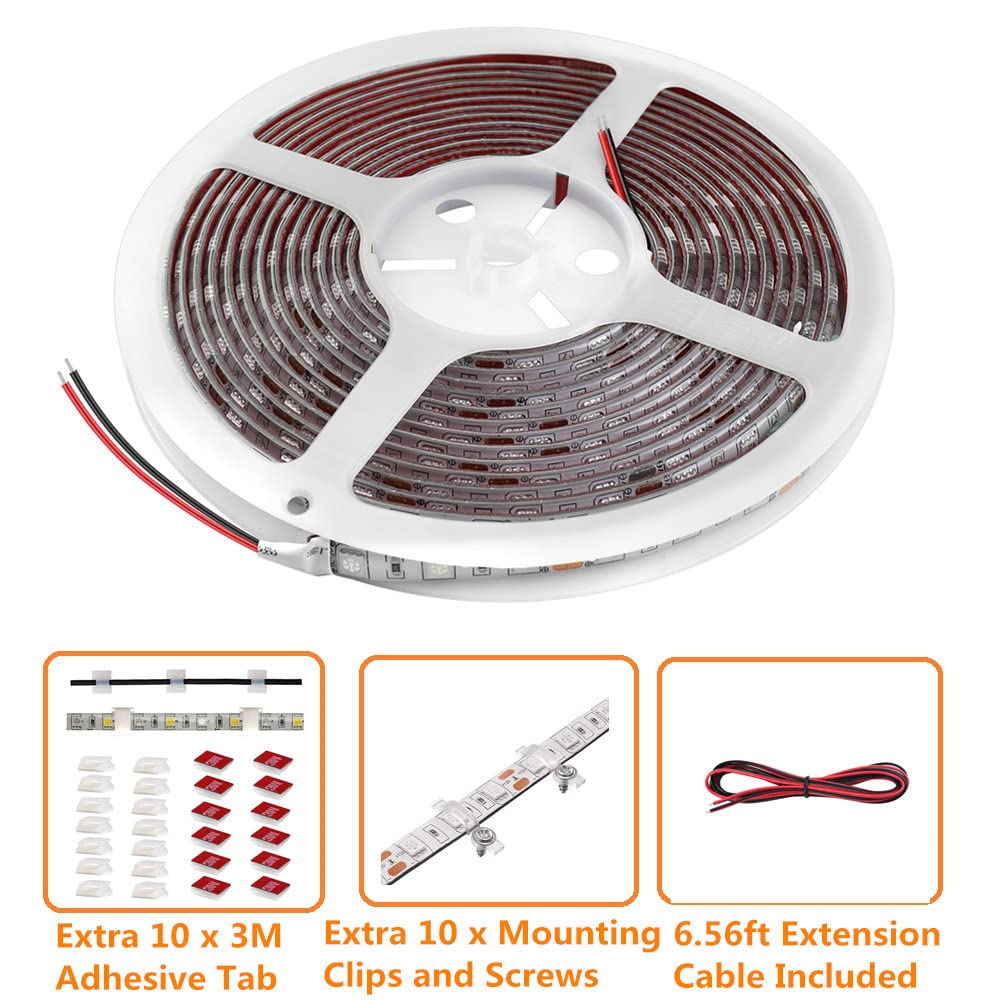 HOKIION Pontoon Led Boat Lights, 12V 20FT Marine Led Strip Lights, Waterproof Boat Interior Light, Under Gunnel Lights, Boat Deck Light, Night Fishing Lights with Extension Cable for Boat (White)