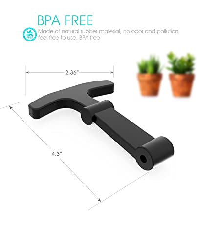 ALIENSX Universal Replacement Lid Latches for Yeti Tundra and Roadie Coolers, Durable Rubber T-Latch Design, Helps Save Fingers/Knuckles, fits Yeti, RTIC & Other Related Coolers (New Black)