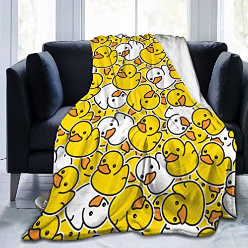 Gbuzozie Fleece Blanket Cute Duckies Lightweight Ultra-Soft Micro Cartoon Rubber Ducks Throw Blanket for Sofa Couch Bed Camping Travel - Super Soft Cozy Microfiber Blanket 50"X40"