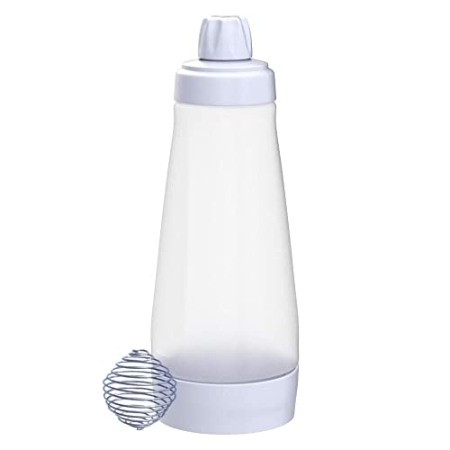 Amazonned Pancake Batter Dispenser ā Pancake Mix Dispenser with Whisk Ball and Stand Base ā Pancake Batter Mixer for Pancakes, Crepes, Waffle, Muffins, Qatayef, Cupcakes ā Easy-Pour Silicone Spout