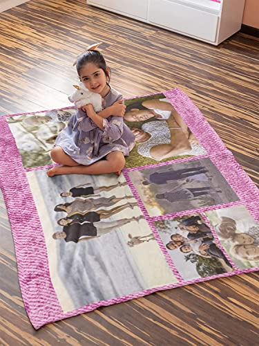 Customized Blankets with Photos β Personalized Photo Blankets for Family, Birthday, Anniversary β Soft Fleece Picture Collage Blanket (Best Dad Ever)