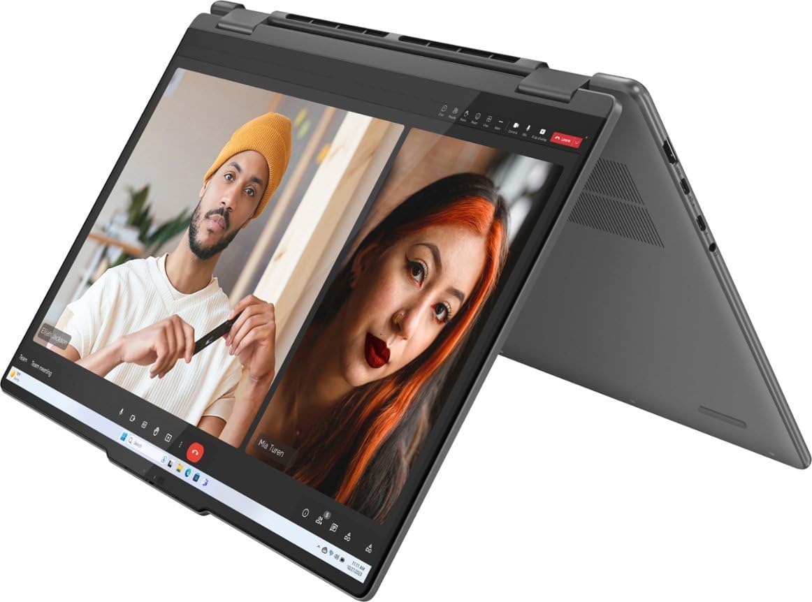 Lenovo Yoga 7i 2-in-1 AI Powered Touchscreen Laptop (Intel Core Ultra 7 155U 12-Core, 16GB RAM, 1TB PCIe SSD, Backlit KYB, FP Reader, 2 Thunderbolt 4, Win 11 Pro) w/AI Copilot & DKZ Hub