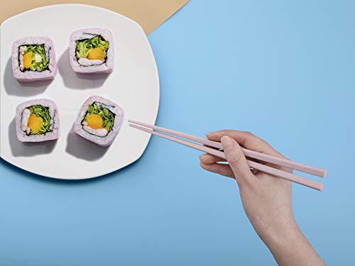 Hiware Reusable Fiberglass Chopsticks Dishwasher Safe, Lightweight, Multicolor - 5 Pairs Gift Set