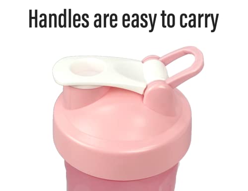 Litex Classic Shaker Bottle, great for protein shakes and pre-workout, shaker set with stirrer - BPA free - 20 oz(pink)