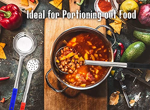 Portion Control Serving Spoons, Set of 8 For, Weight Loss Bariatric Diet, Gastric Sleeve, Bariatric Surgery Must Haves, Serving Utensils, 4 Solid and 4 Perforated 2 oz, 4 oz, 6 oz and 8 oz