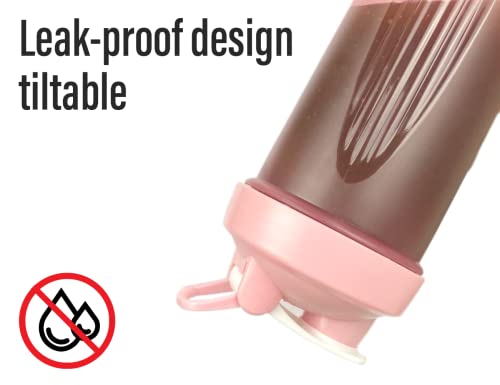 Litex Classic Shaker Bottle, great for protein shakes and pre-workout, shaker set with stirrer - BPA free - 20 oz(pink)