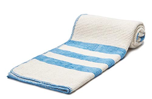 Arus Cotton Blend Soft Throw Blanket for Bed, Sofa, Couch Whisper Blue 50x67